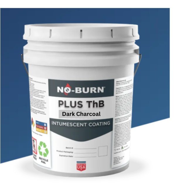 No-Burn Plus ThB Intumescent Coating, 5-Gallon Dark Charcoal – Fire-Resistant Protective Coating ...