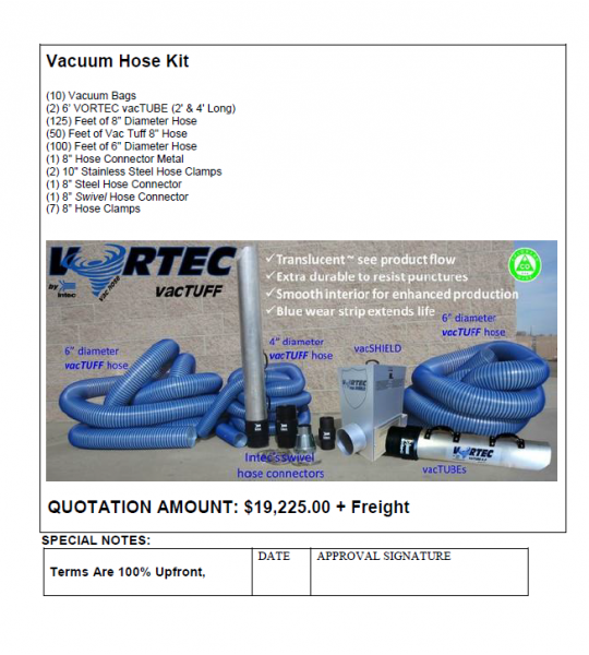 Vortec " Mega Beast" Insulation Removal and Vacuum System 6.4 Package ...